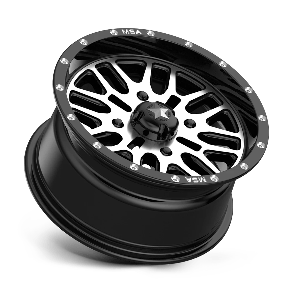 MSA Offroad Wheels M38 BRUTE - 14X7 +10 Gloss Black Machined - Best ...