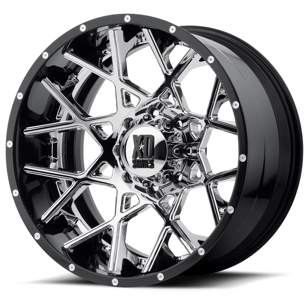 XD XD203 CHOPSTIX - 22X10 +-18 Chrome Center w/ Gloss Black Milled Lip ...